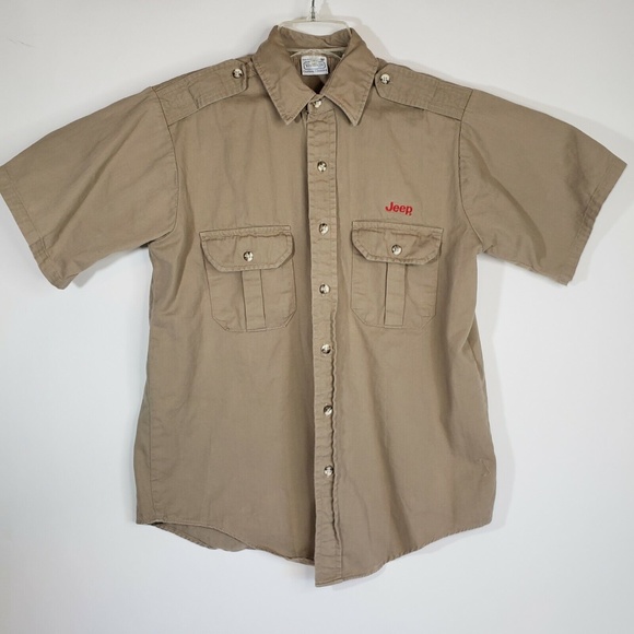 Vantage | Shirts | Vintage Vantage Short Sleeve Jeep Button Up Safari ...